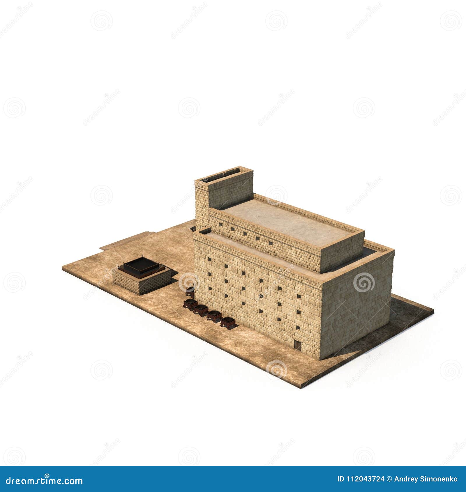 Solomons Temple on White. 3D Illustration Stock Illustration ...