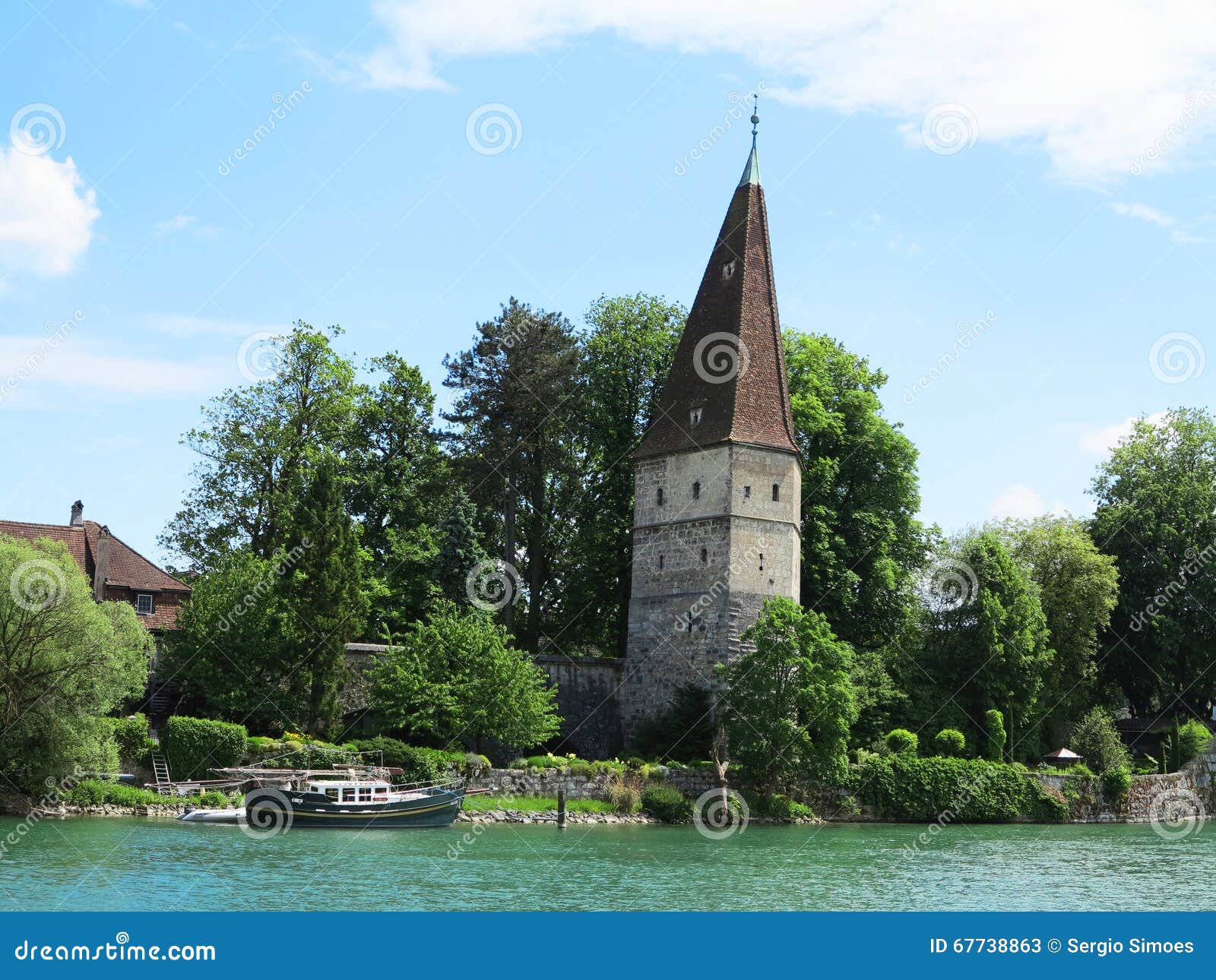 Solothurn river stock image. Image of construction, landmark - 67738863