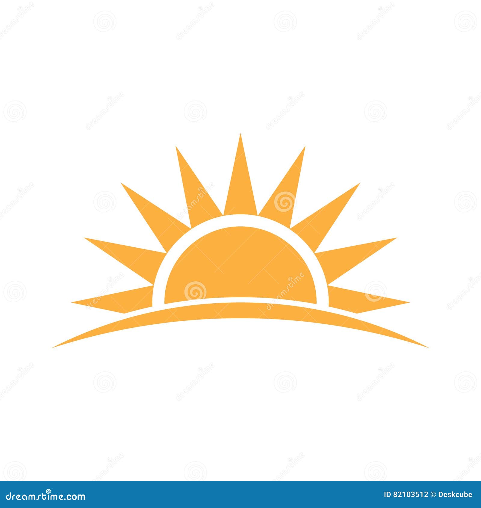 Solsken Kraftiga Logo Illustration Vektor Illustrationer - Illustration ...