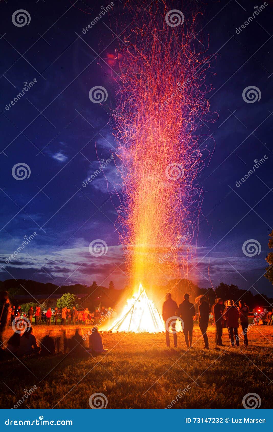 Solstice Bonfire stock photo. Image of blaze, bonfire - 73147232