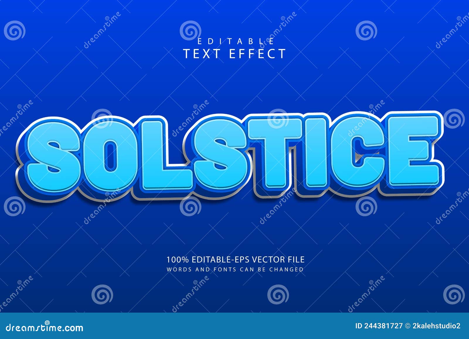 Solstice Editable Text Effect 3 Dimension Emboss Cartoon Style Stock ...