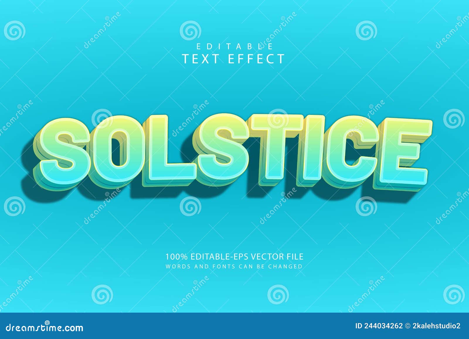 Solstice Editable Text Effect 3 Dimension Modern Style Stock Vector - Illustration of holiday ...