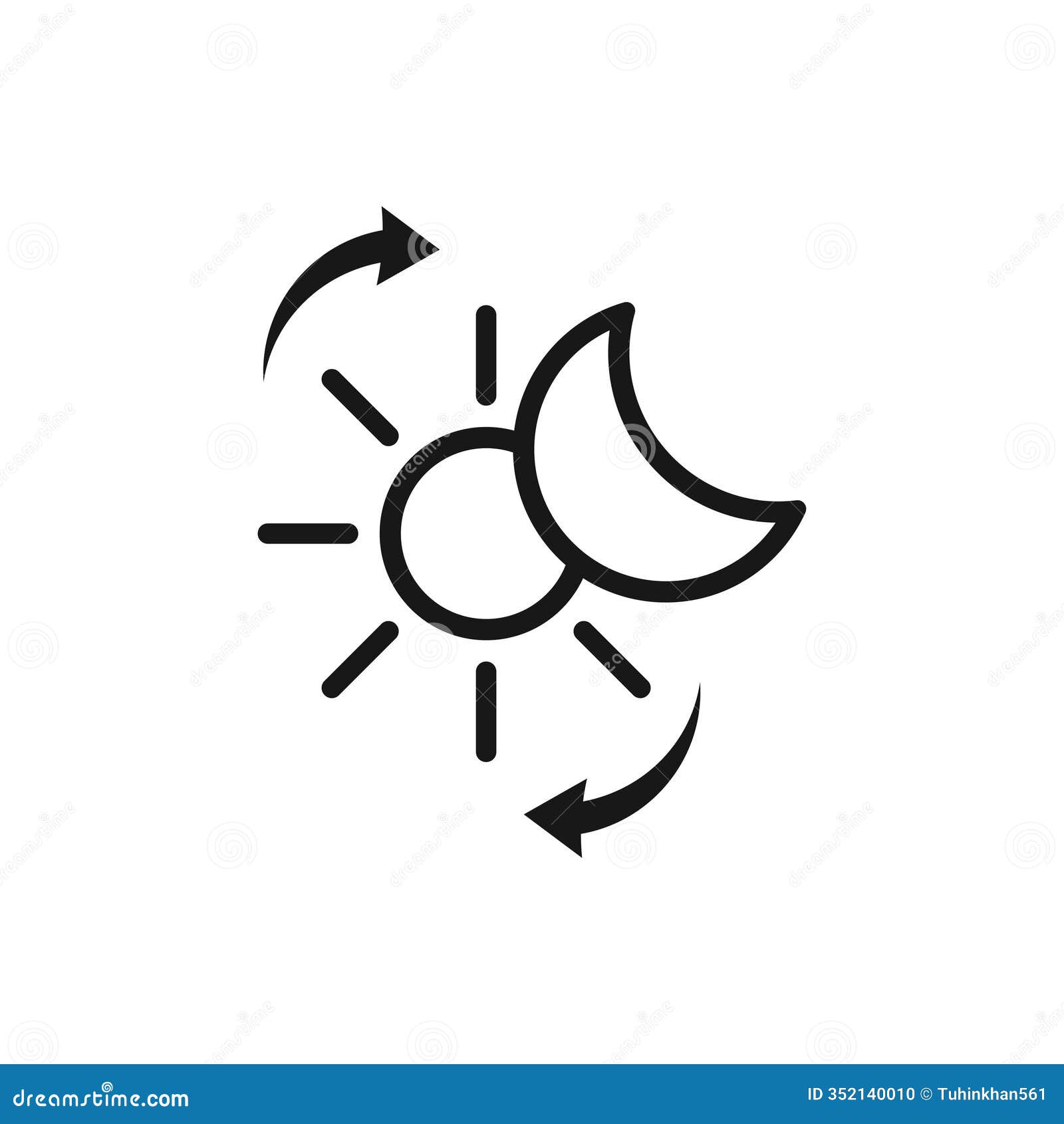 Solstice Icon. Night with Daytime, Moon, and Sun Icon. Day and Night ...
