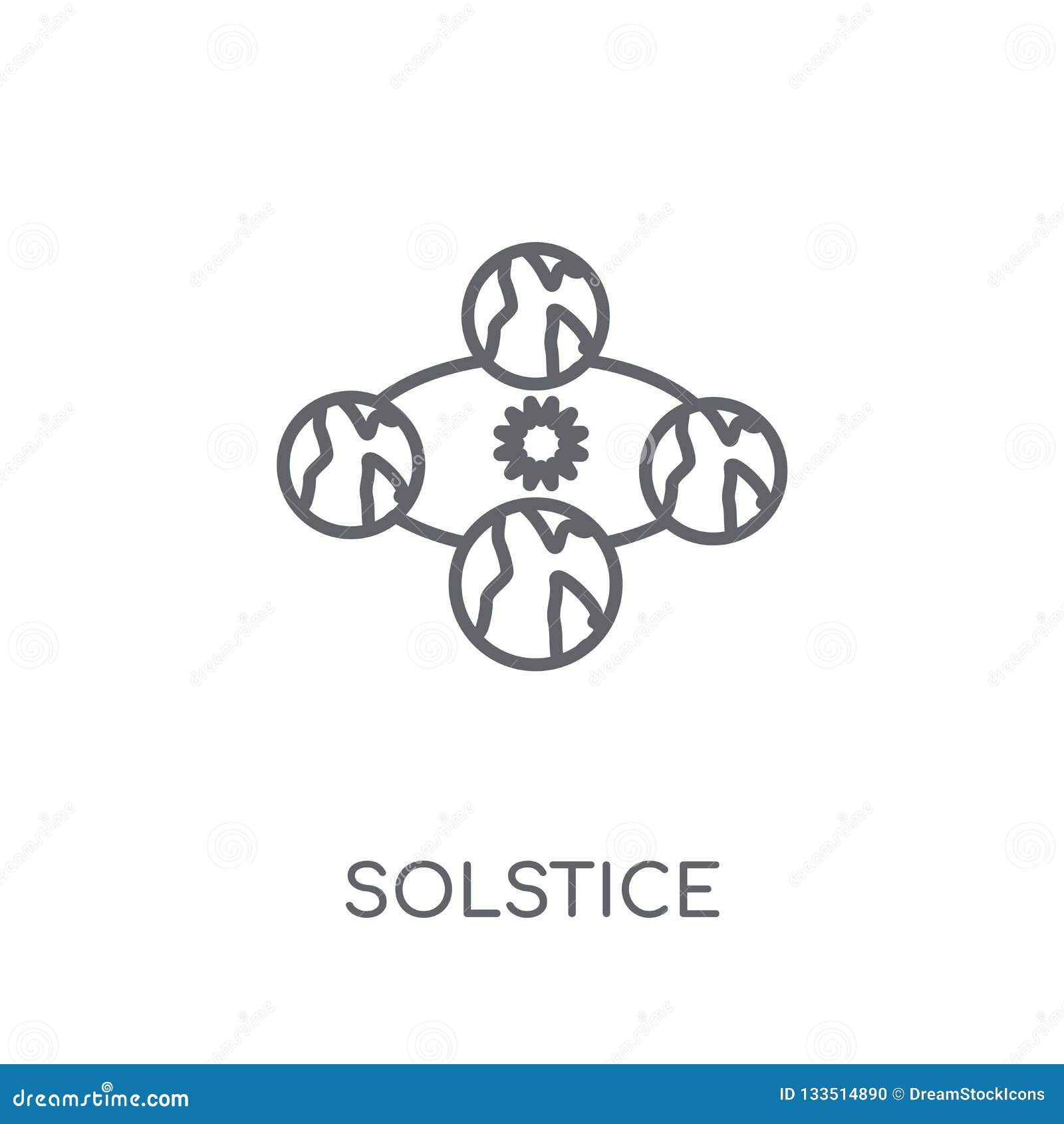 Solstice Linear Icon. Modern Outline Solstice Logo Concept on Wh Stock ...
