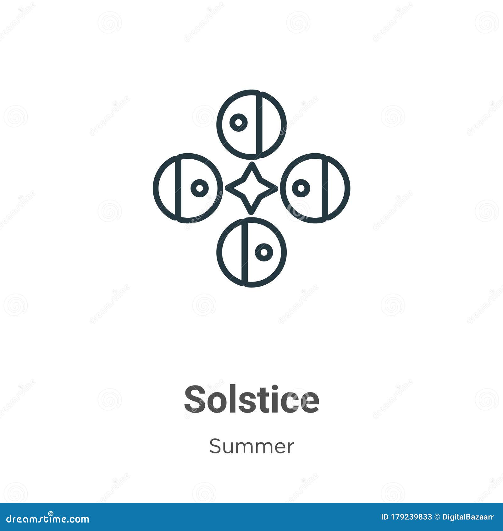 Solstice Outline Vector Icon. Thin Line Black Solstice Icon, Flat ...