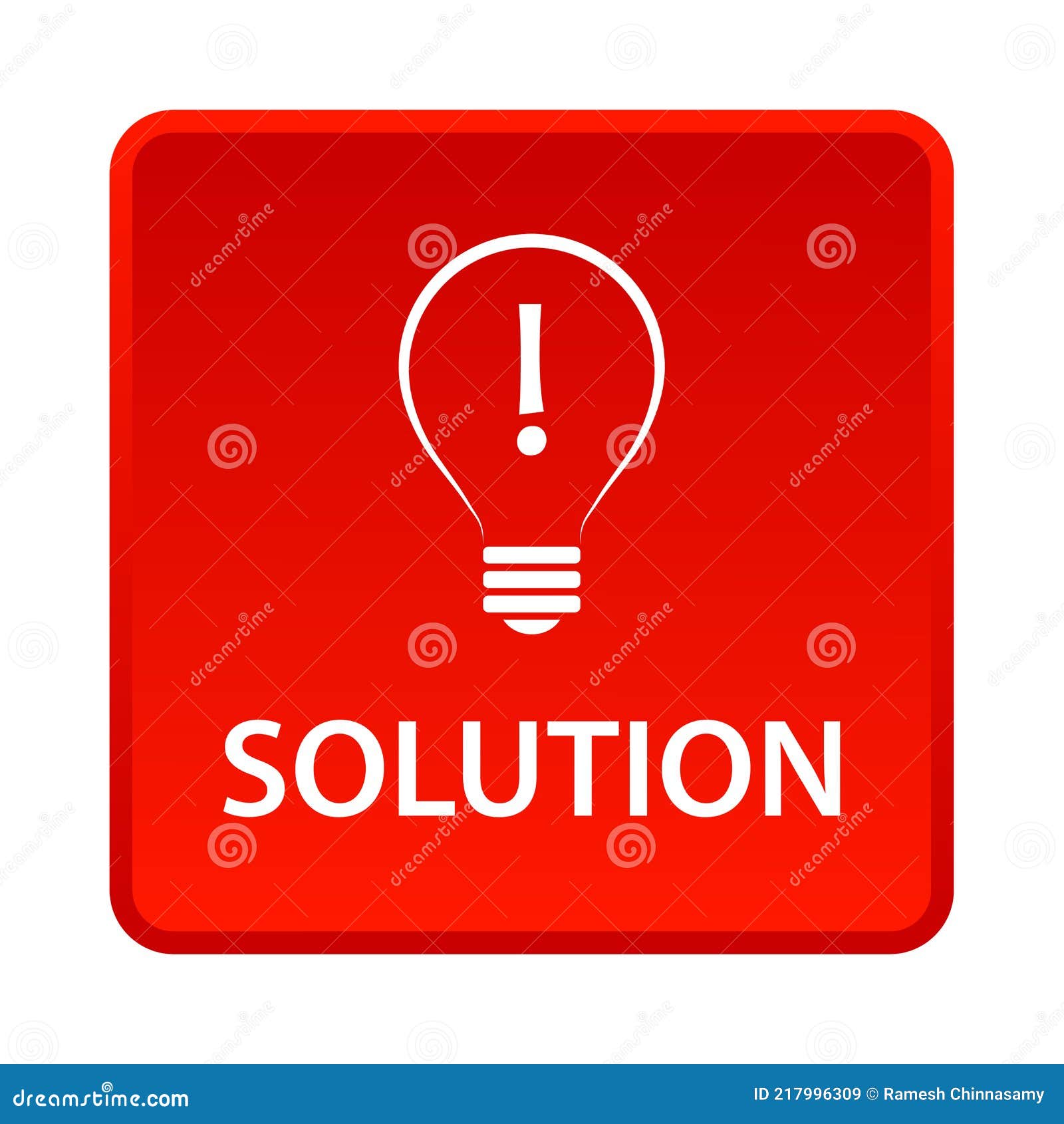 Solution button stock vector. Illustration of bulb, click - 217996309