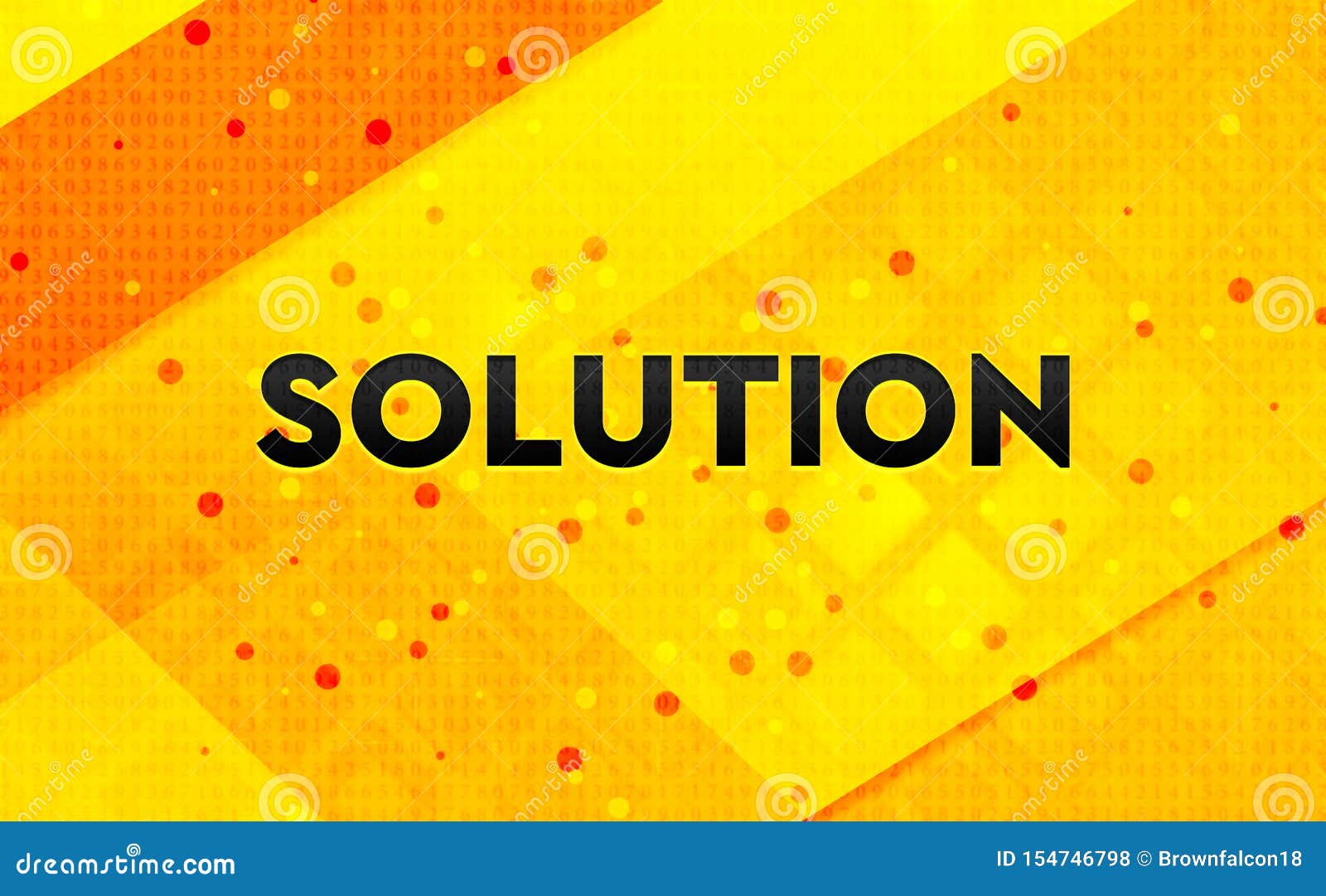 Solution Abstract Digital Banner Yellow Background Stock Illustration ...