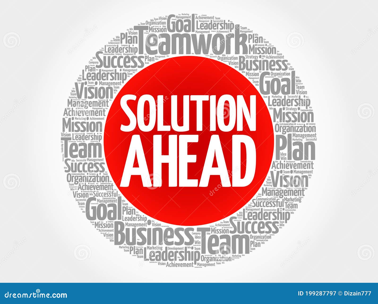 Solution Ahead Circle Word Cloud Stock Illustration - Illustration of ...
