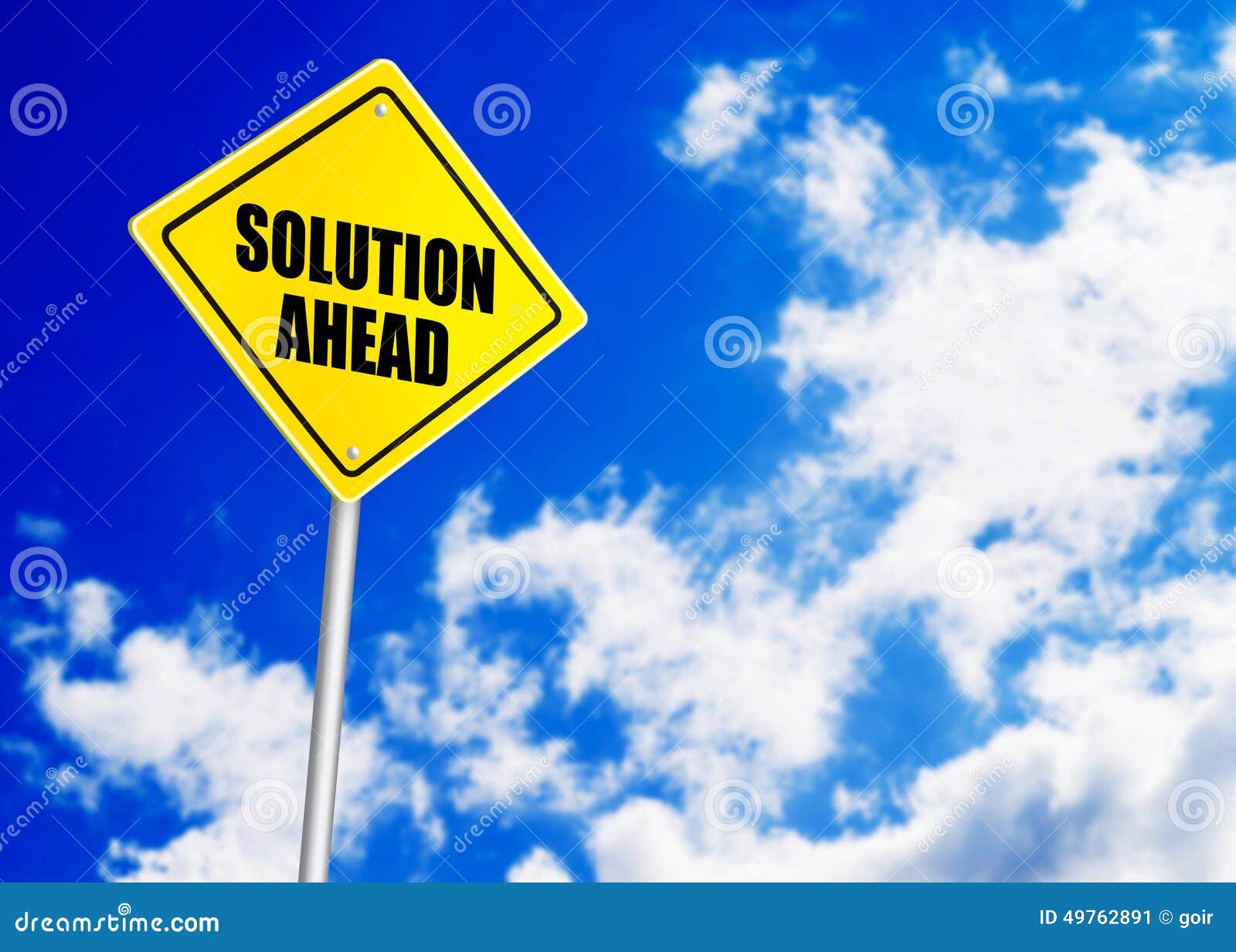 Solution Ahead Message on Road Sign Stock Image - Image of path ...