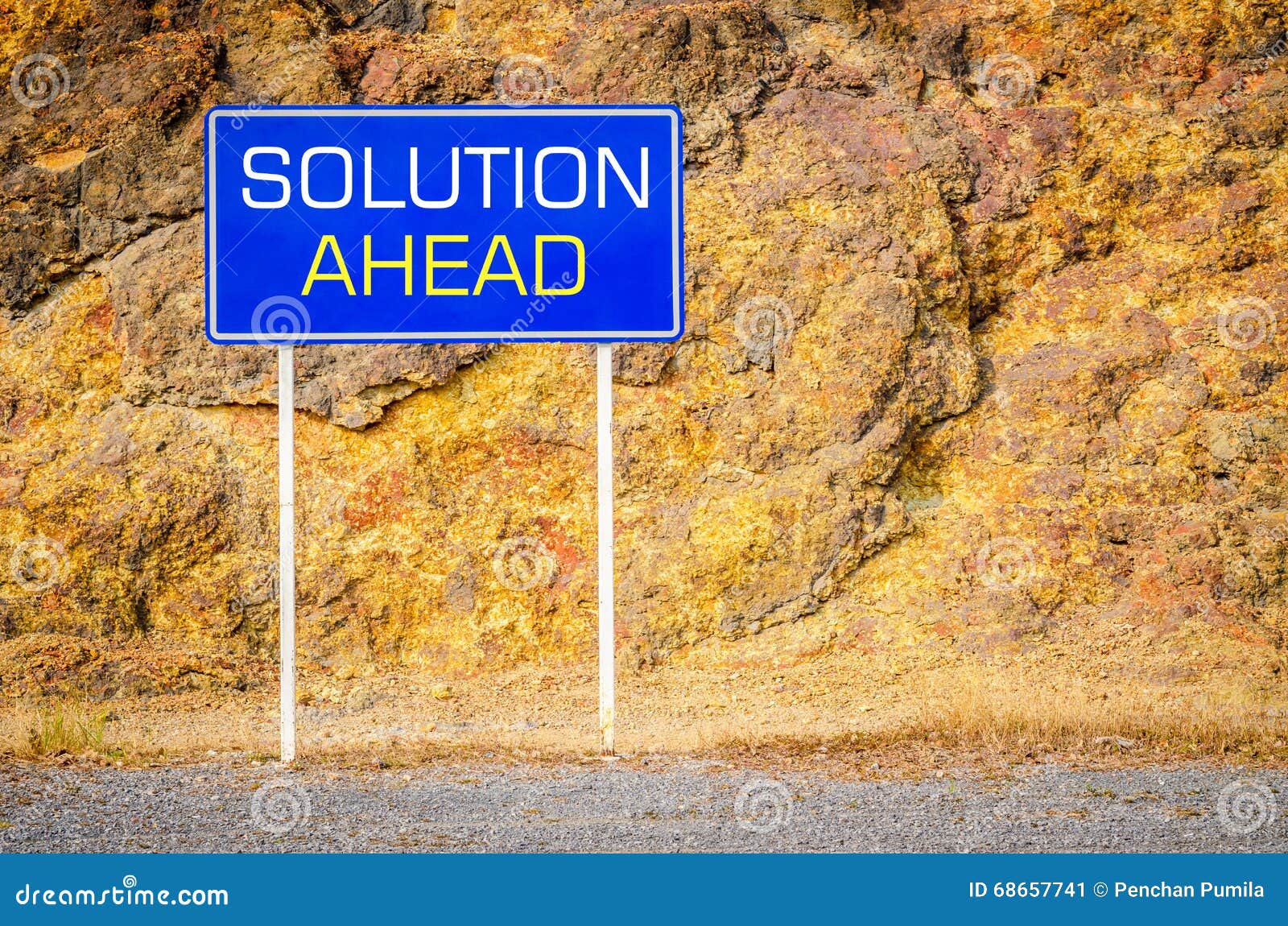 Solution Ahead Sign Showing Business Concept. Stock Image - Image of ...
