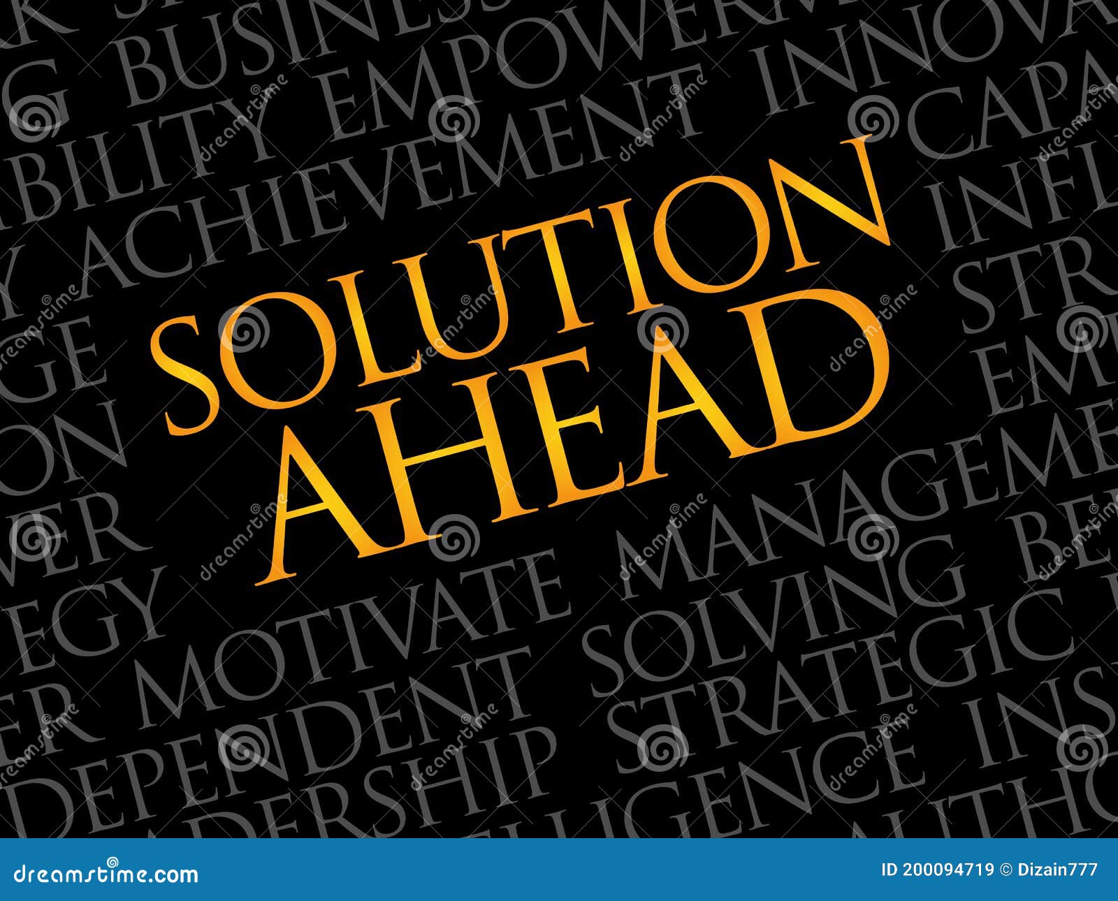 Solution ahead word cloud stock illustration. Illustration of challenge ...