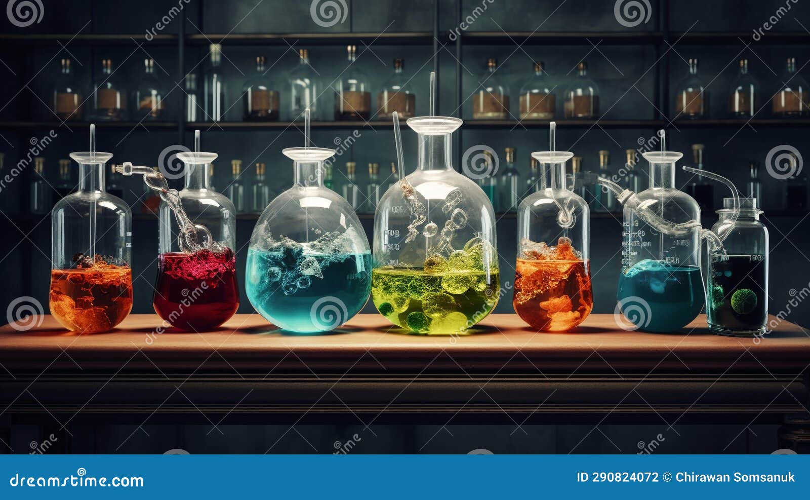 Solution in Beaker Laboratory Equipment Stock Illustration ...