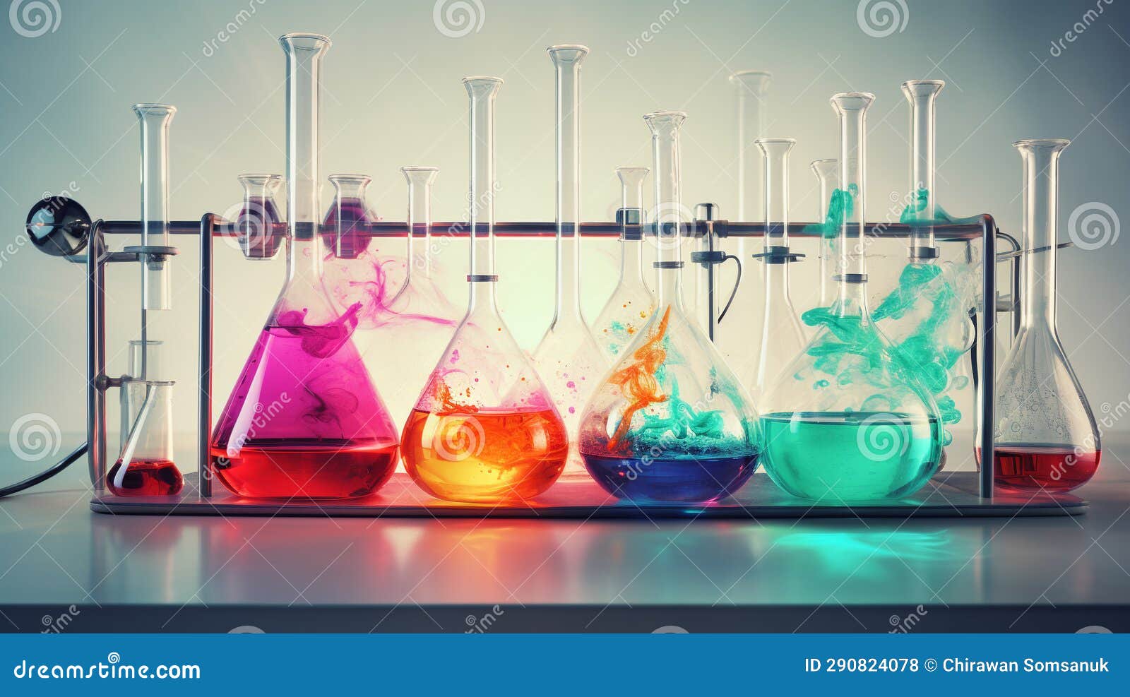 Solution in Beaker Laboratory Equipment Stock Illustration ...