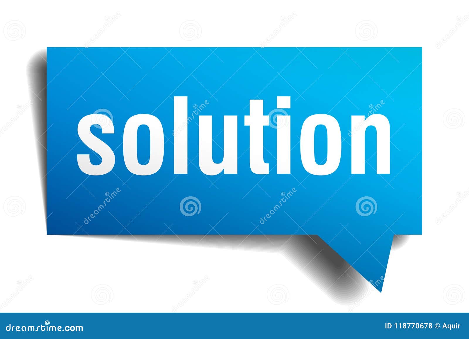 Solution Blue 3d Speech Bubble Stock Vector - Illustration of insignia ...
