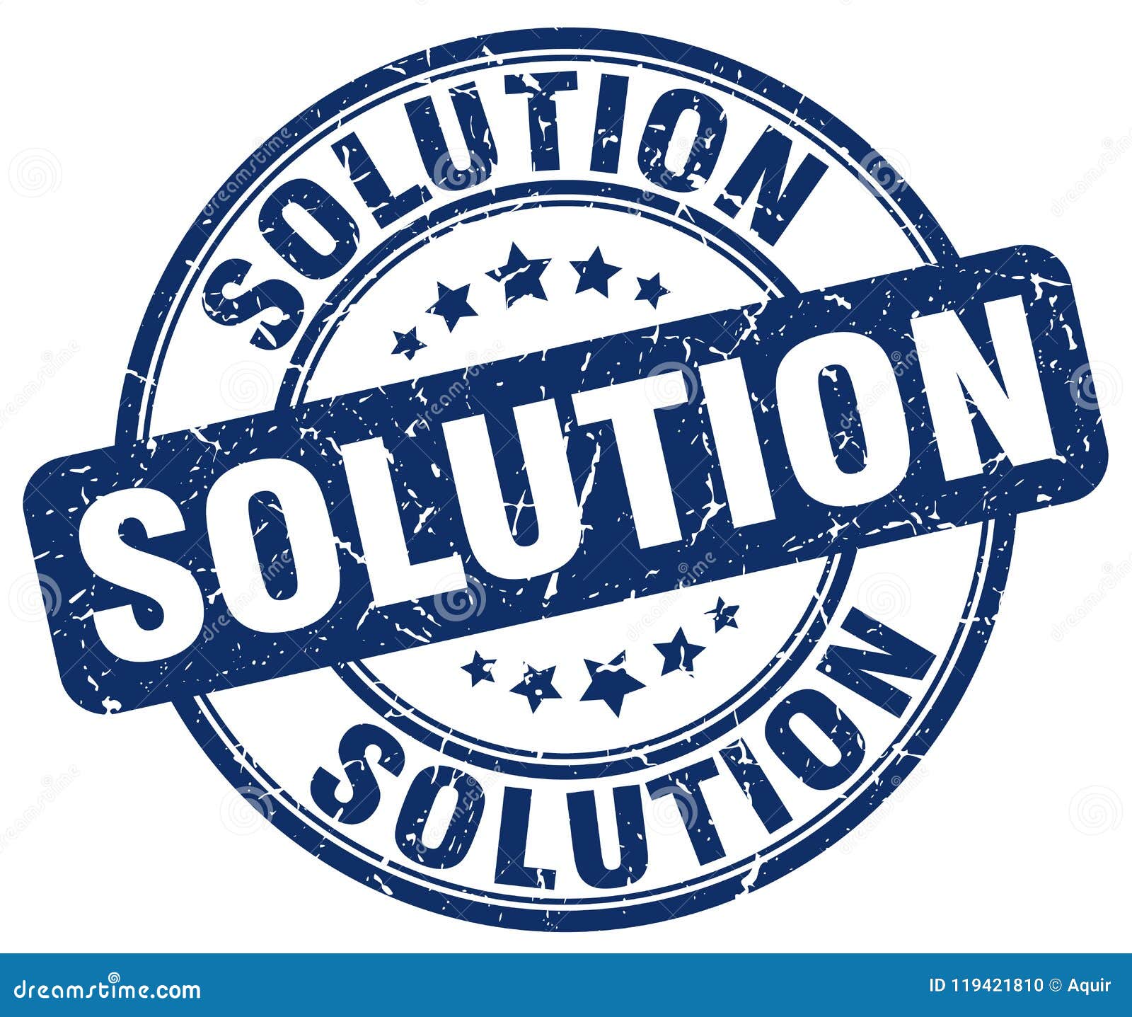 Solution blue stamp stock vector. Illustration of blue - 119421810