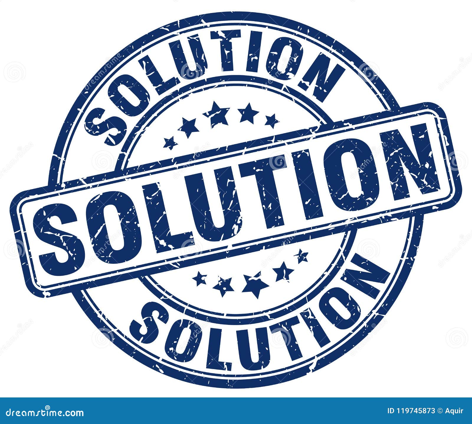 Solution Blue Stamp Vector Illustration | CartoonDealer.com #119421810