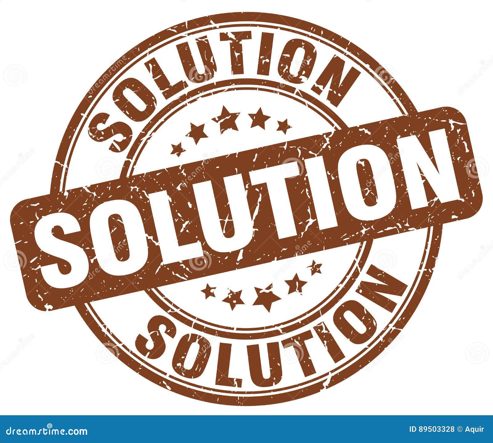 Solution Brown Grunge Round Rubber Stamp Stock Vector - Illustration of ...