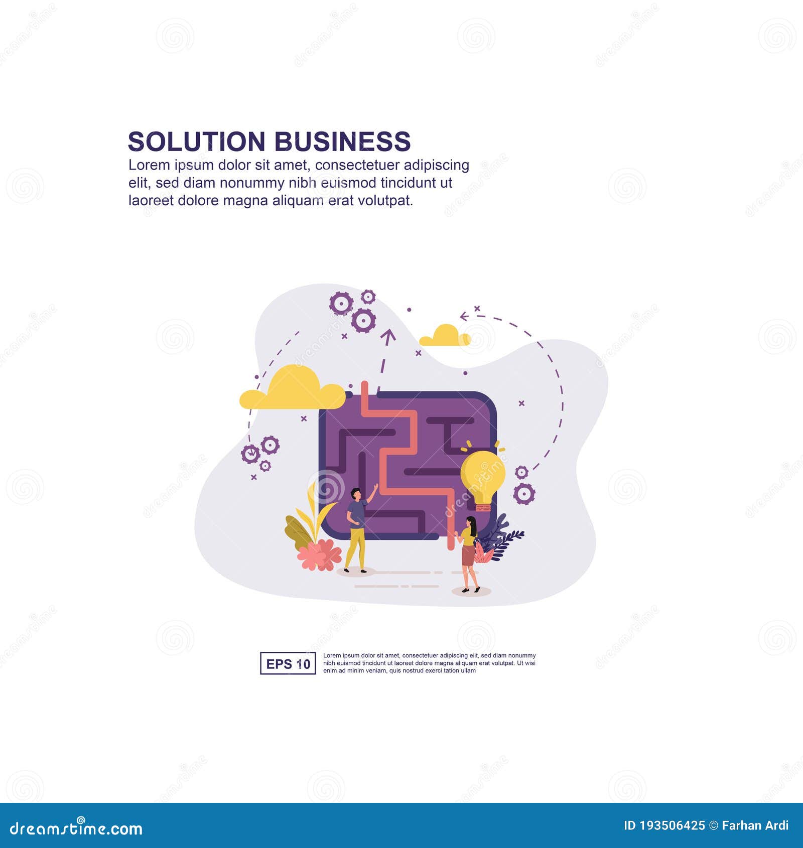 Solution Business Concept Vector Illustration Flat Design for ...