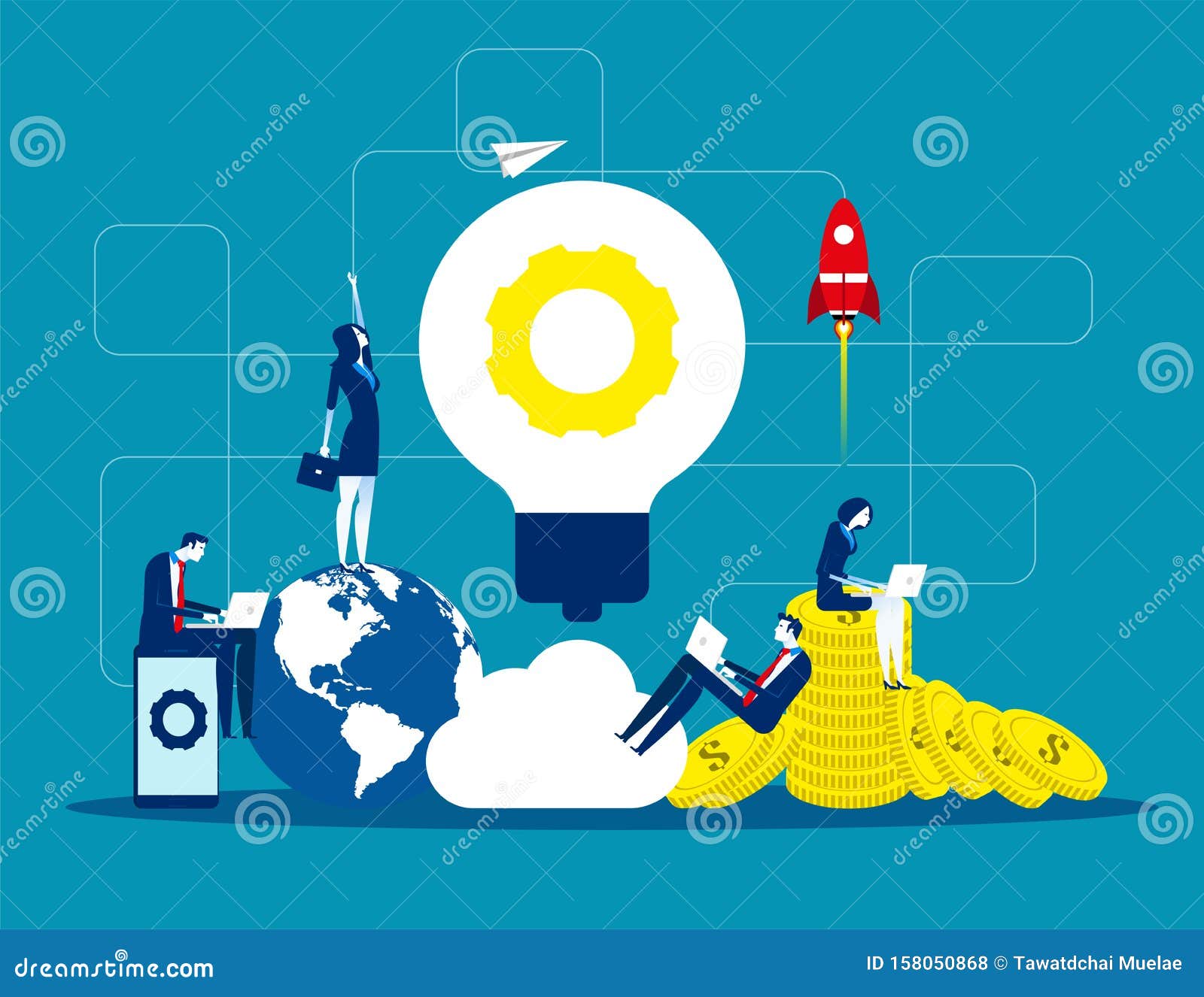 Solution, Business People and Teamwork, Concept Business Vector ...