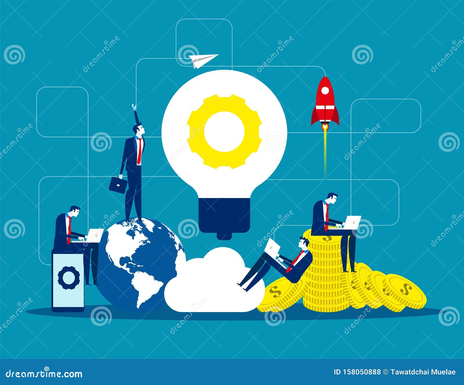 Solution, Business People and Teamwork, Concept Business Vector ...