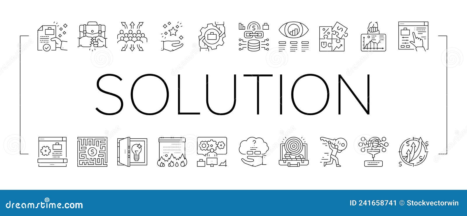Solution Business Problem Task Icons Set Vector . Stock Vector ...