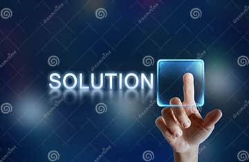 Solution button stock image. Image of technology, pressing - 24989003