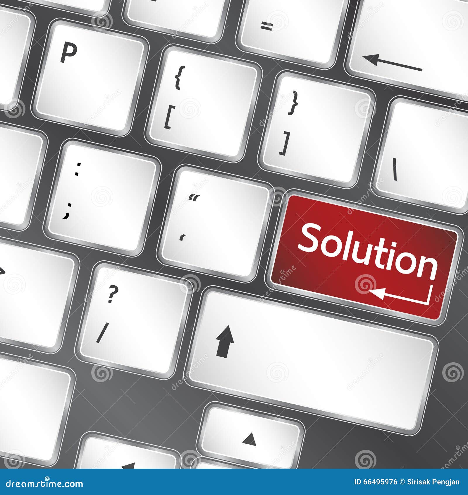 Solution Button on Keyboard of Laptop Stock Illustration - Illustration ...