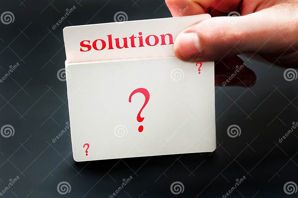 Solution card stock photo. Image of answer, draw, assistance - 41877310