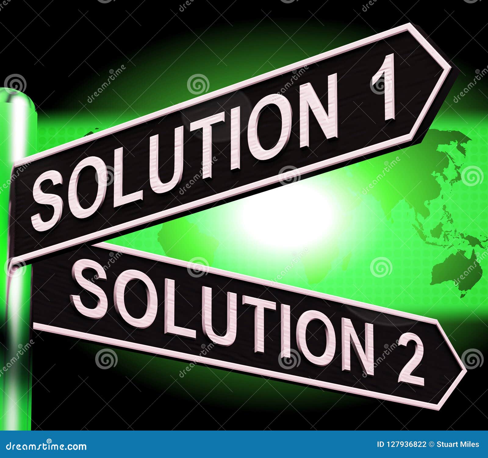 Solution 1 or 2 Choice Showing Strategy Options 3d Illustration Stock ...