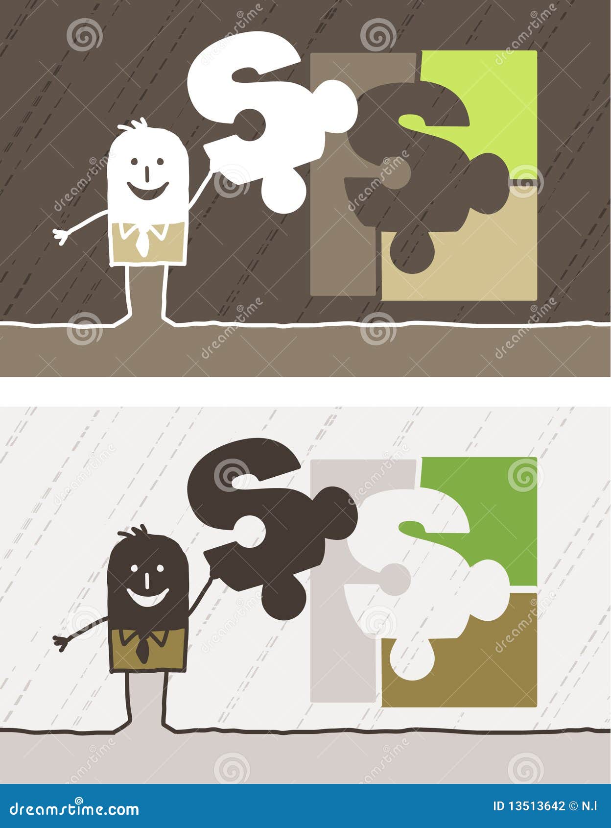 Solution colored cartoon stock vector. Illustration of businessman ...