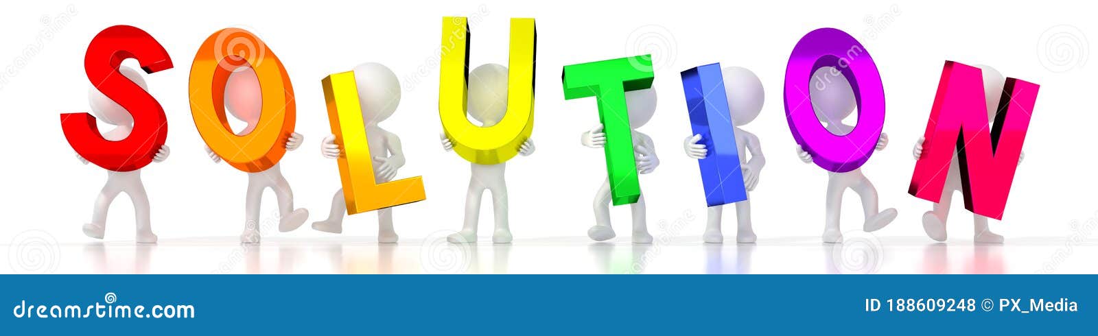 Solution - Colorful Letters - 3D Illustration Stock Illustration ...