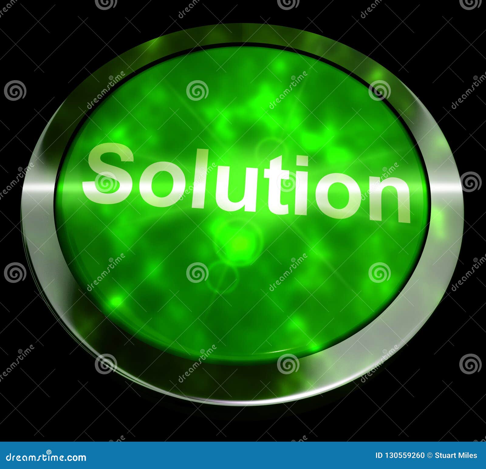Solution Computer Button in Green Showing Success 3d Rendering Stock ...