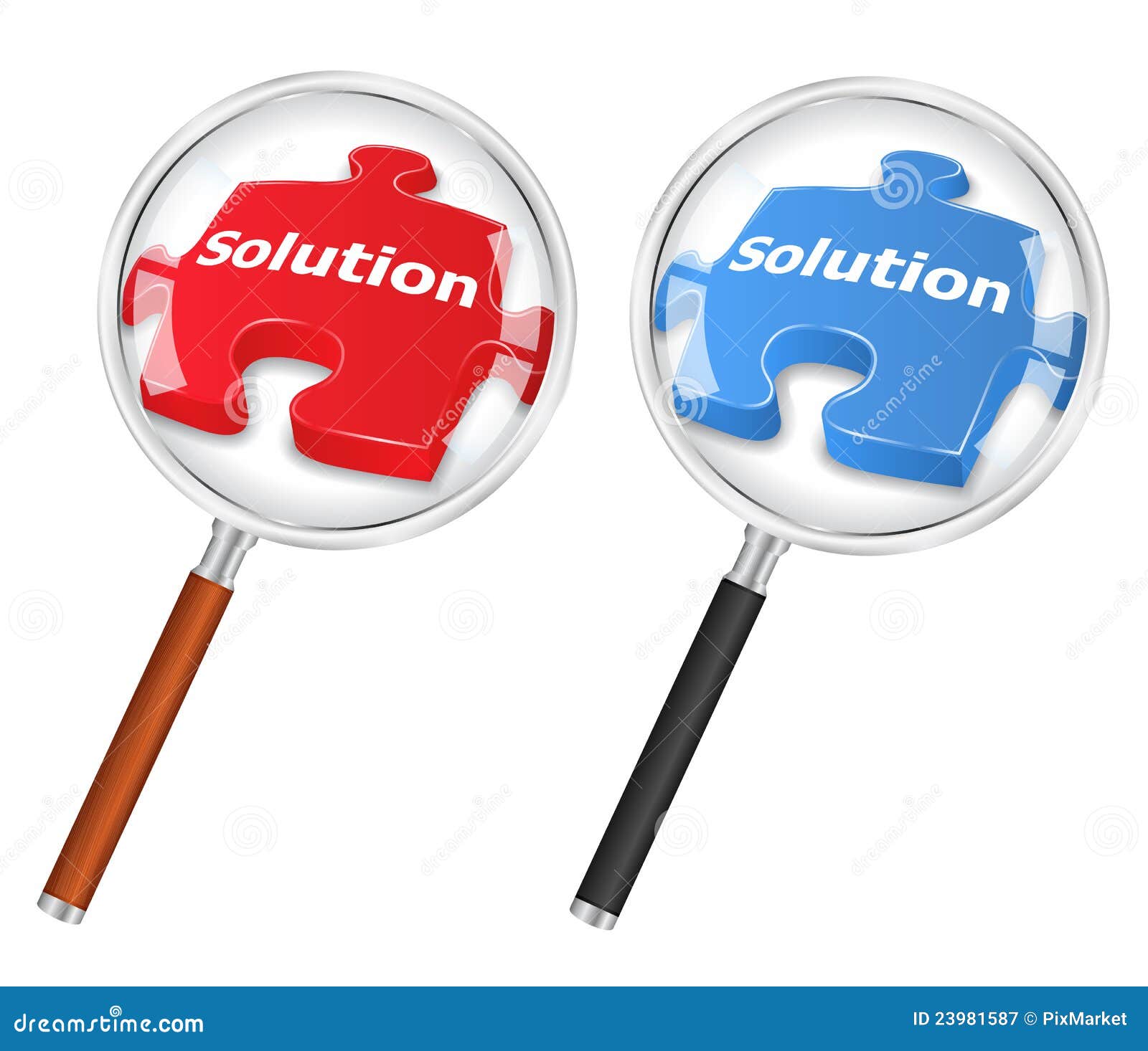 Solution concept stock vector. Illustration of magnifying - 23981587