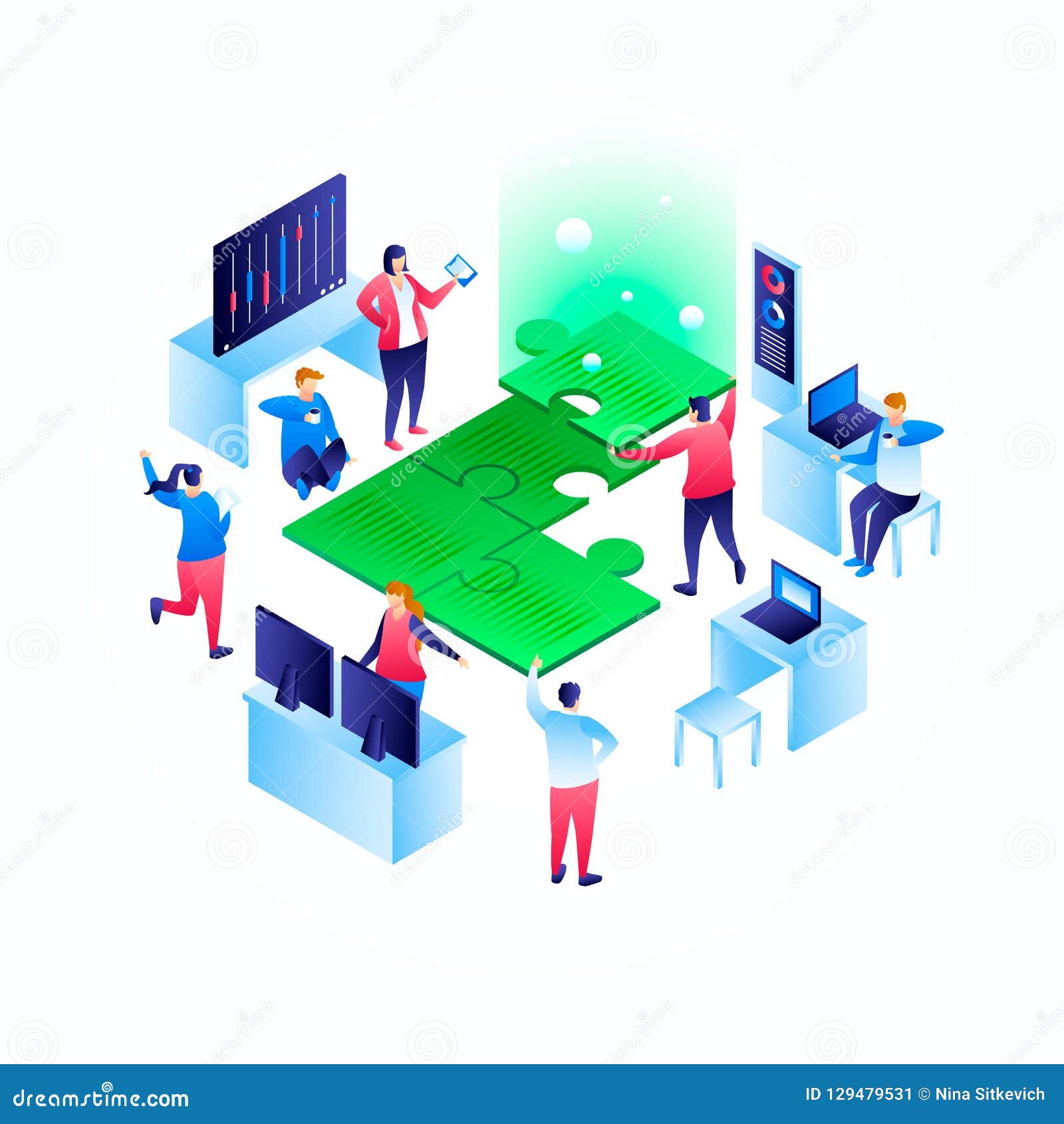 Solution Concept Background, Isometric Style Stock Vector ... Solution Concept Background, Isometric Style Stock Vector ...