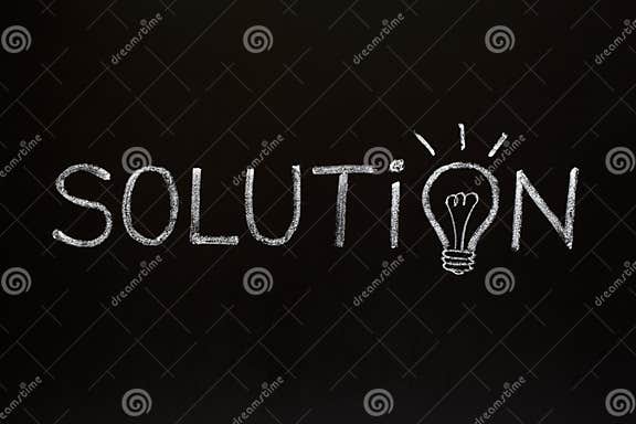 Solution Concept on Blackboard Stock Image - Image of conceptual ...