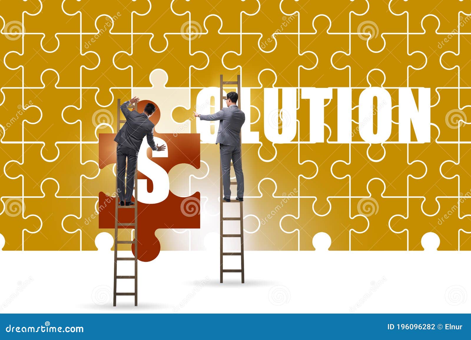 Solution Concept with Businessman Solving Jigsaw Puzzle Stock Photo ...