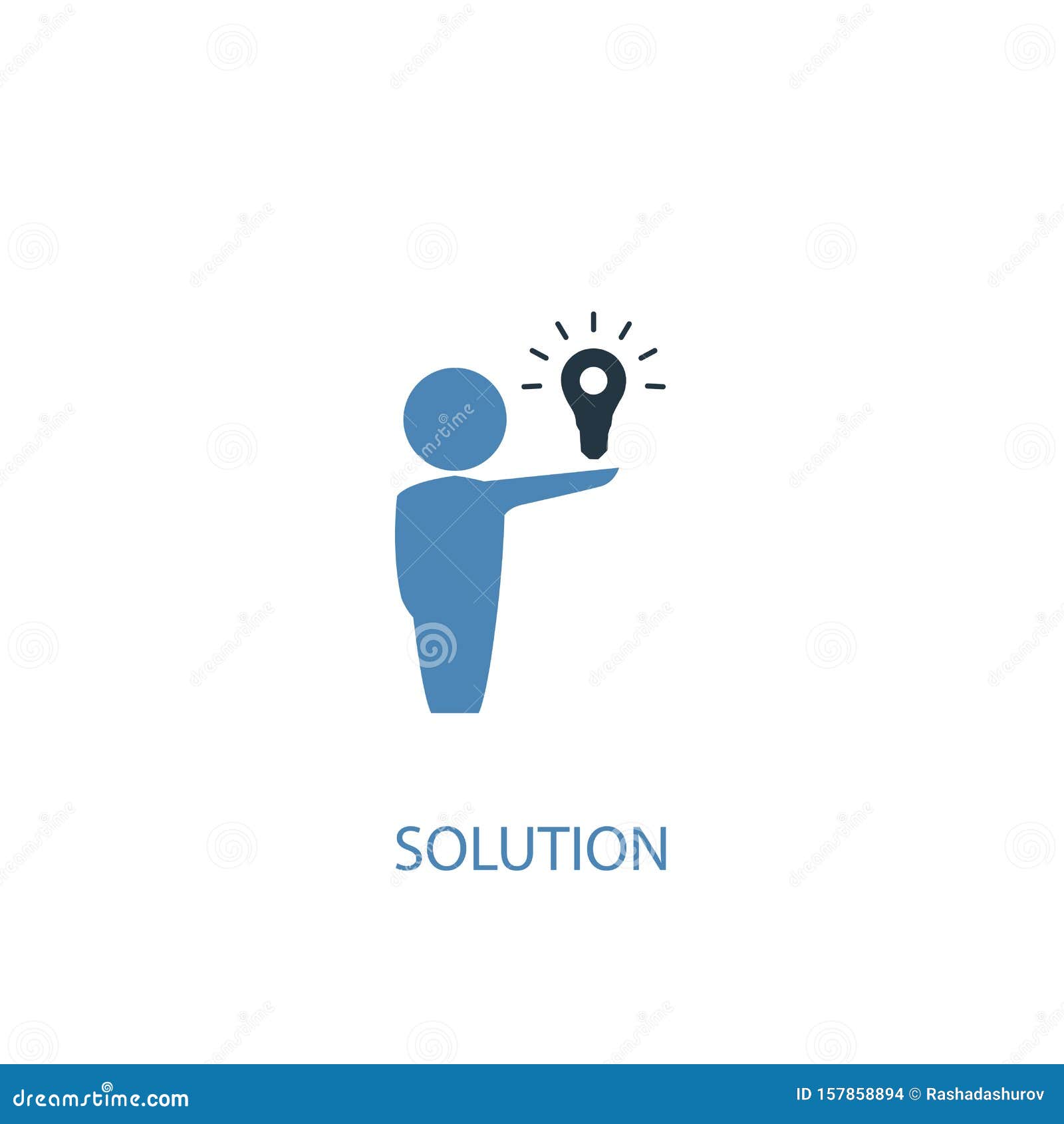Solution Concept 2 Colored Icon. Simple Stock Vector - Illustration of ...