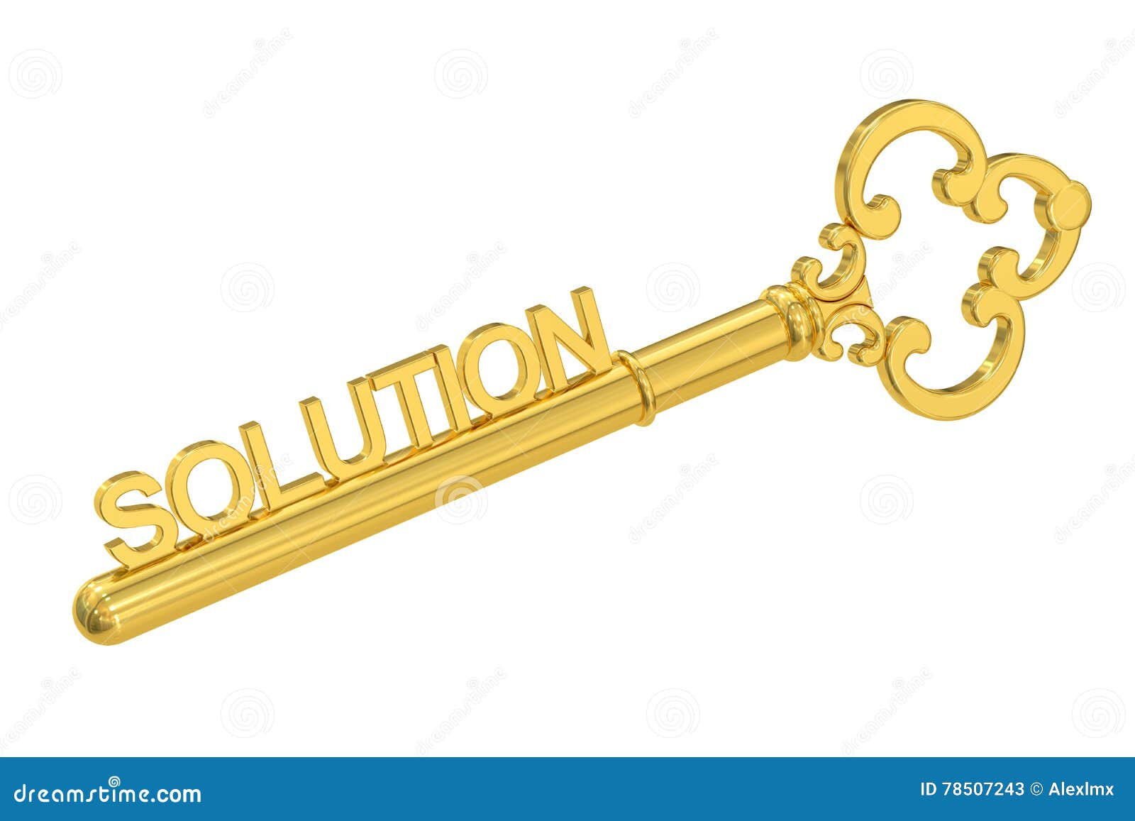 Solution Concept with Golden Key Stock Illustration - Illustration of ...