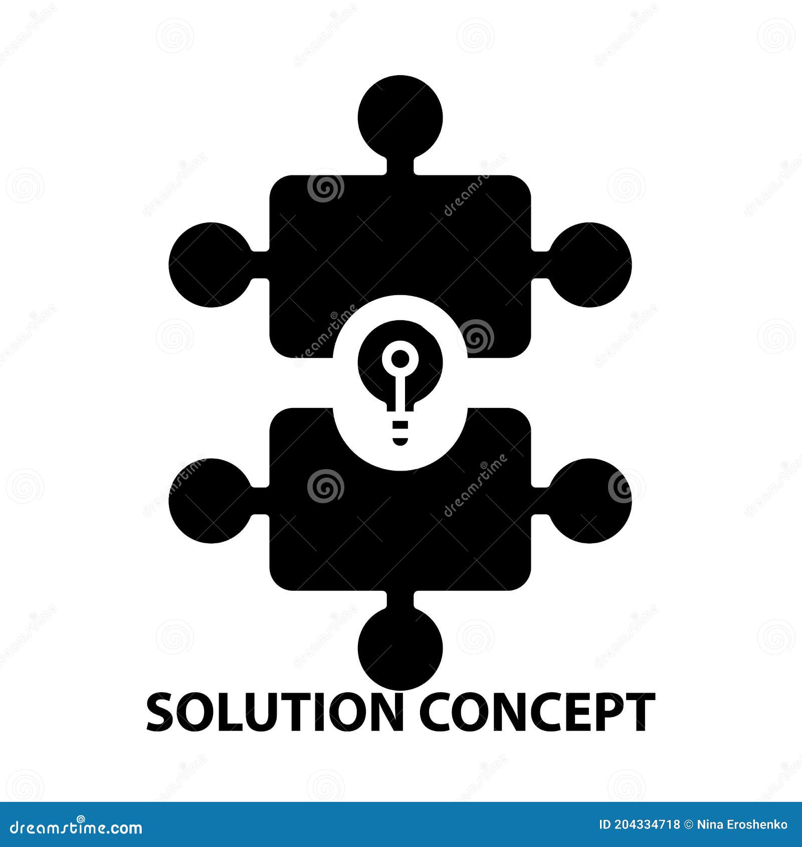 Solution Concept Icon, Black Vector Sign with Editable Strokes, Concept ...