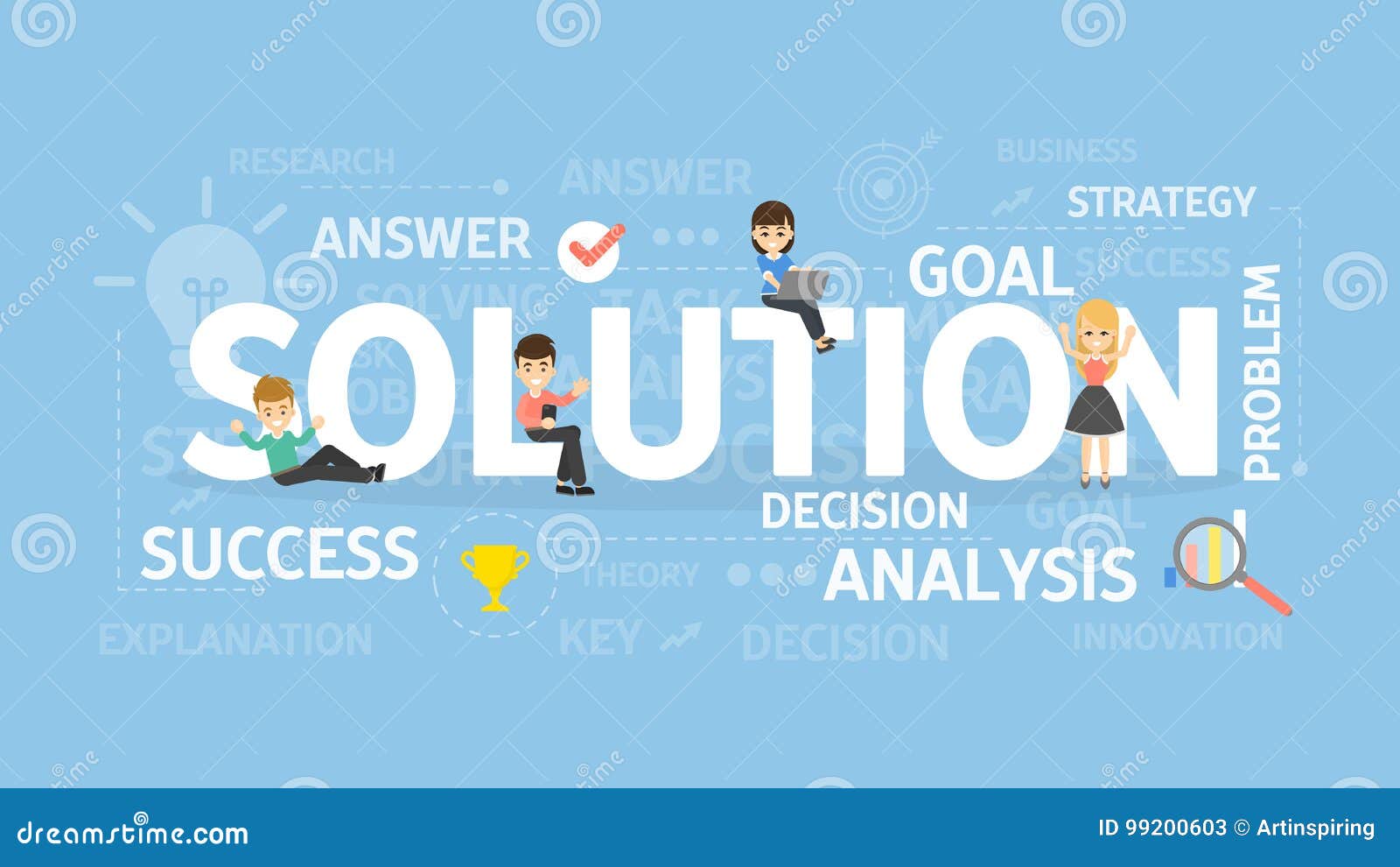 Solution Concept Illustration. Stock Vector - Illustration of ...