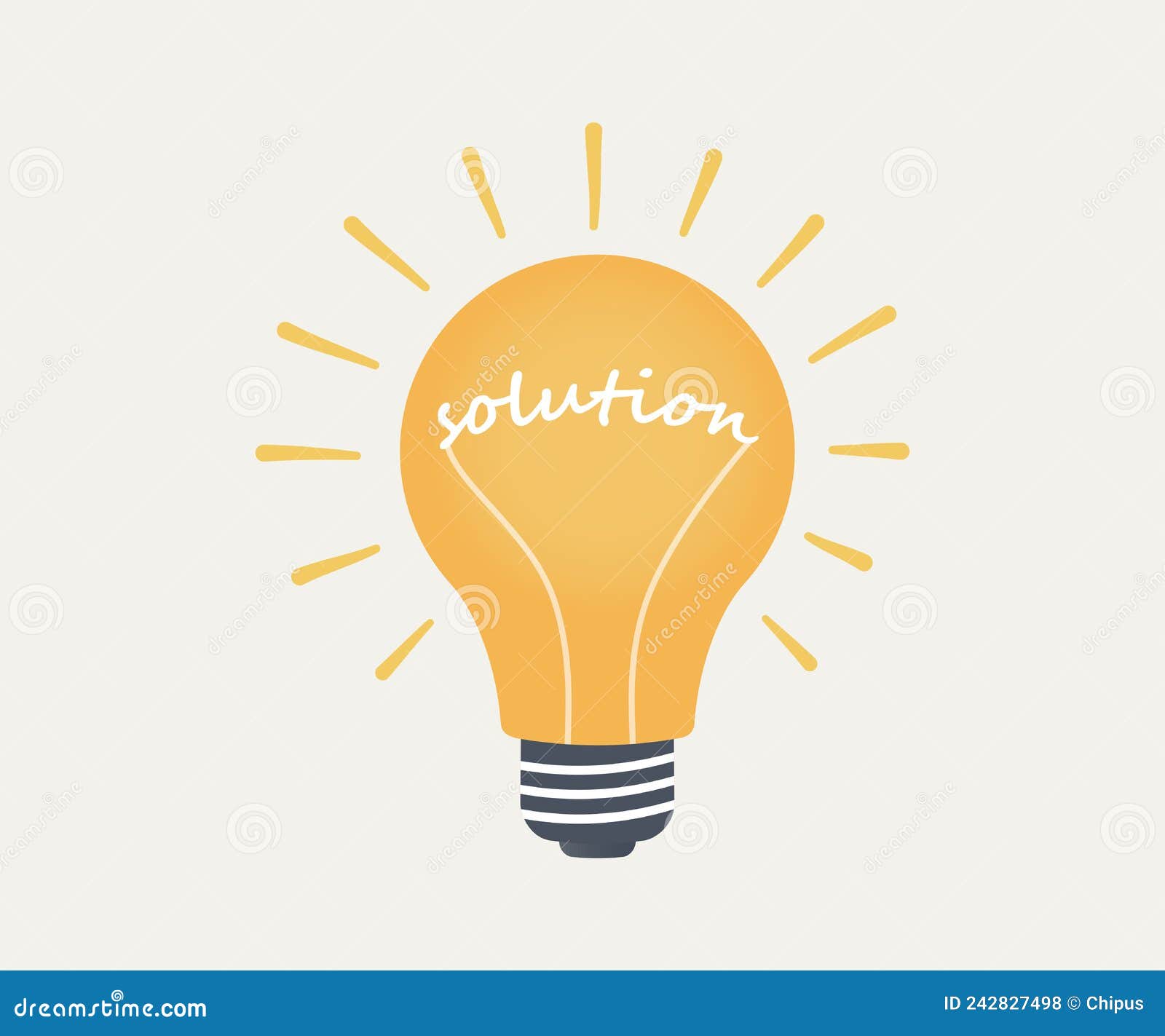Solution Concept. Lightbulb Symbol. Light Bulb Illustration Stock ...