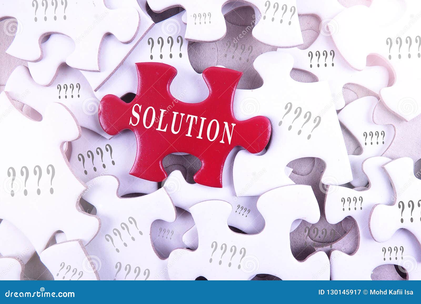 Solution Concept, Solution Word on Puzzle Piece with Question Ma Stock ...