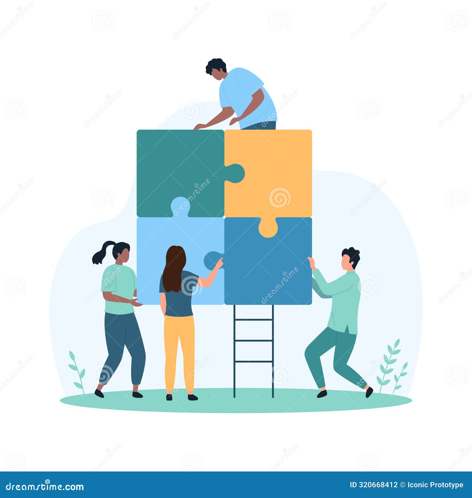 Cooperation Building Line Icons Collection. Collaboration, Partnership ...