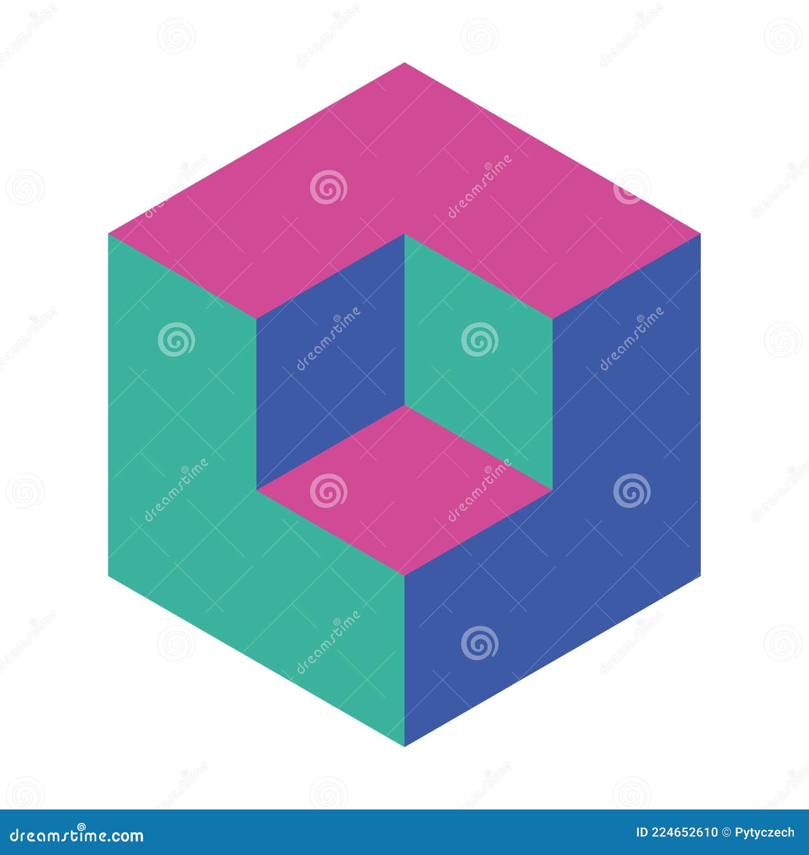 Solution Design Element Concept. 3D Cube with One Cube Removed Stock ...