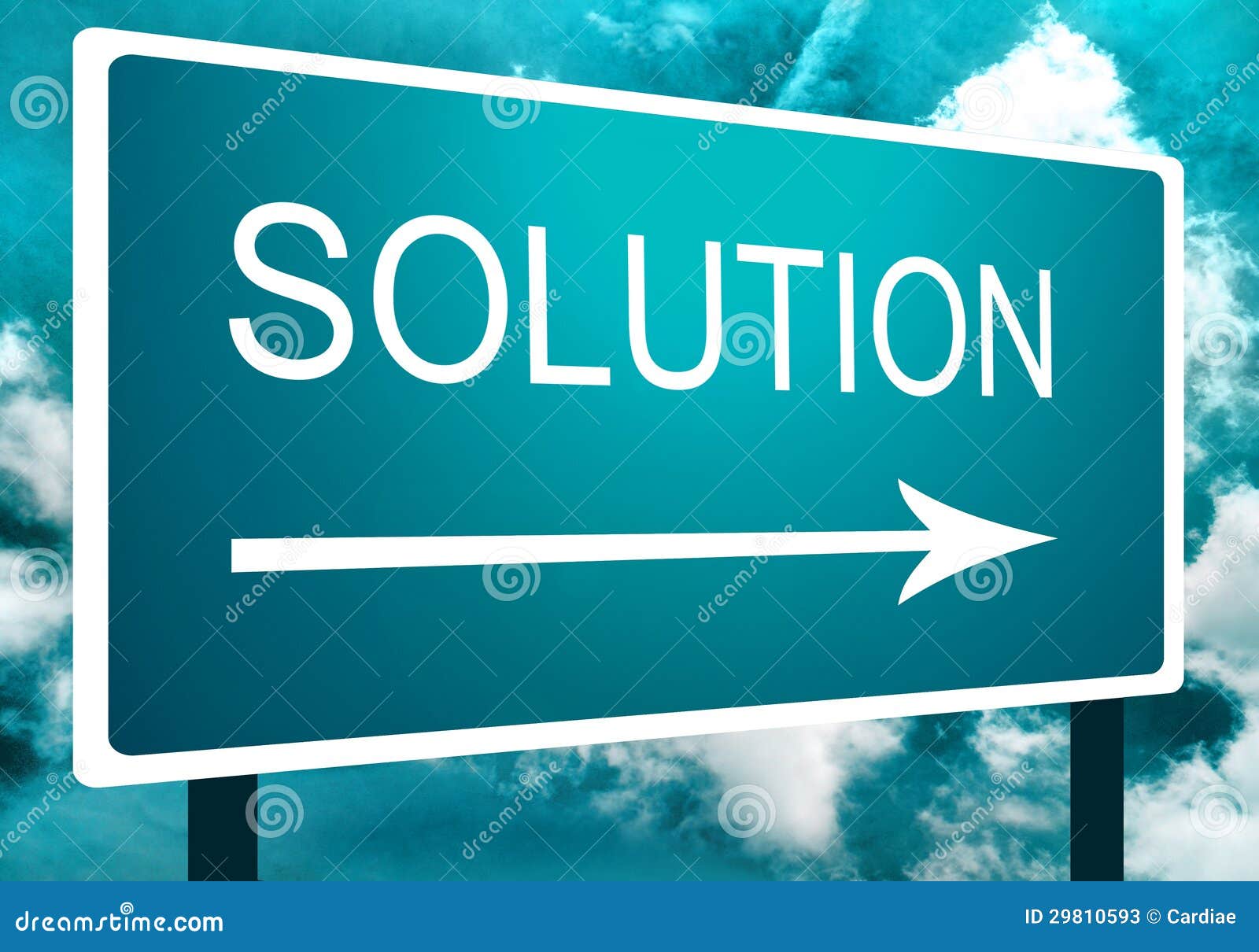 Solution Direction Road Street Sign Stock Illustration - Illustration ...