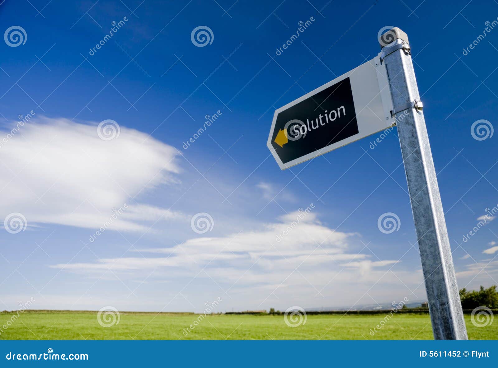 Solution direction sign stock photo. Image of scene, blue - 5611452