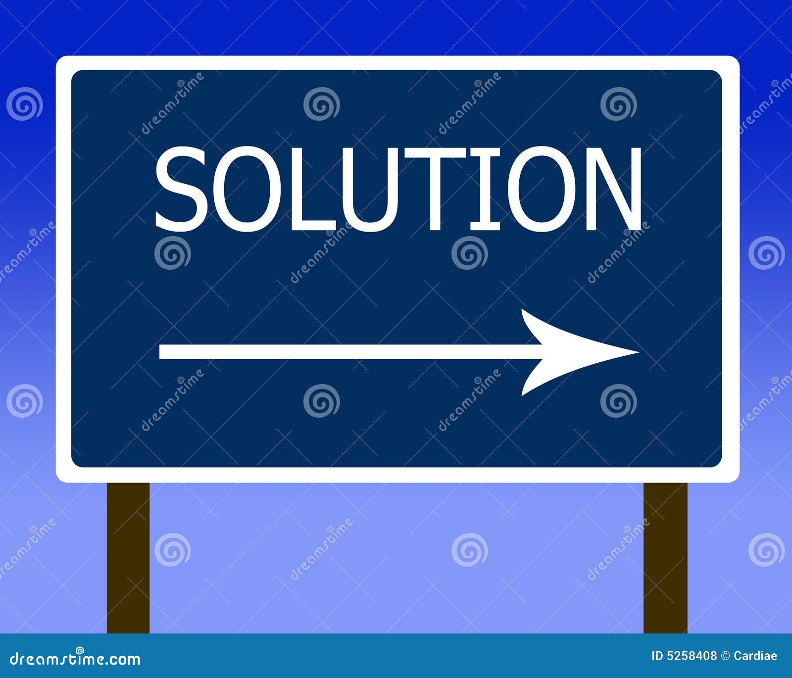 Solution Direction Street Sign and the Sky Stock Illustration ...