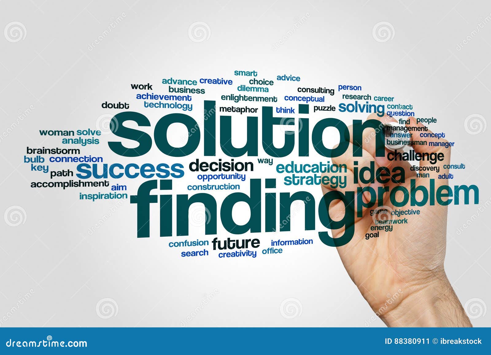 Solution Finding Word Cloud Stock Image - Image of career, future: 88380911
