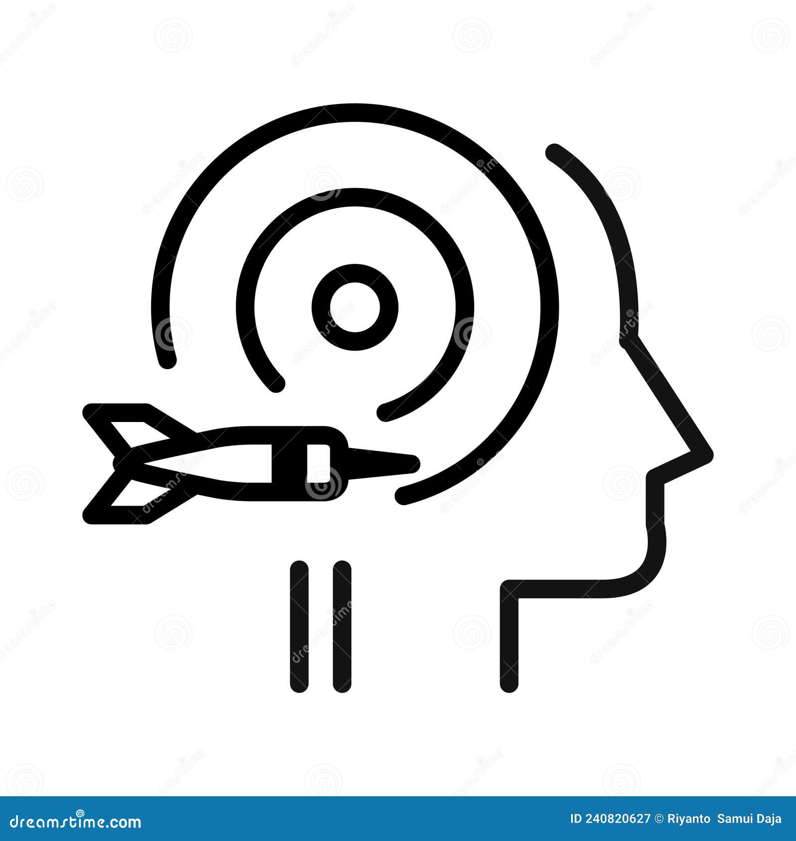 Solution Focus Black and White Icon Illustration Stock Vector ...