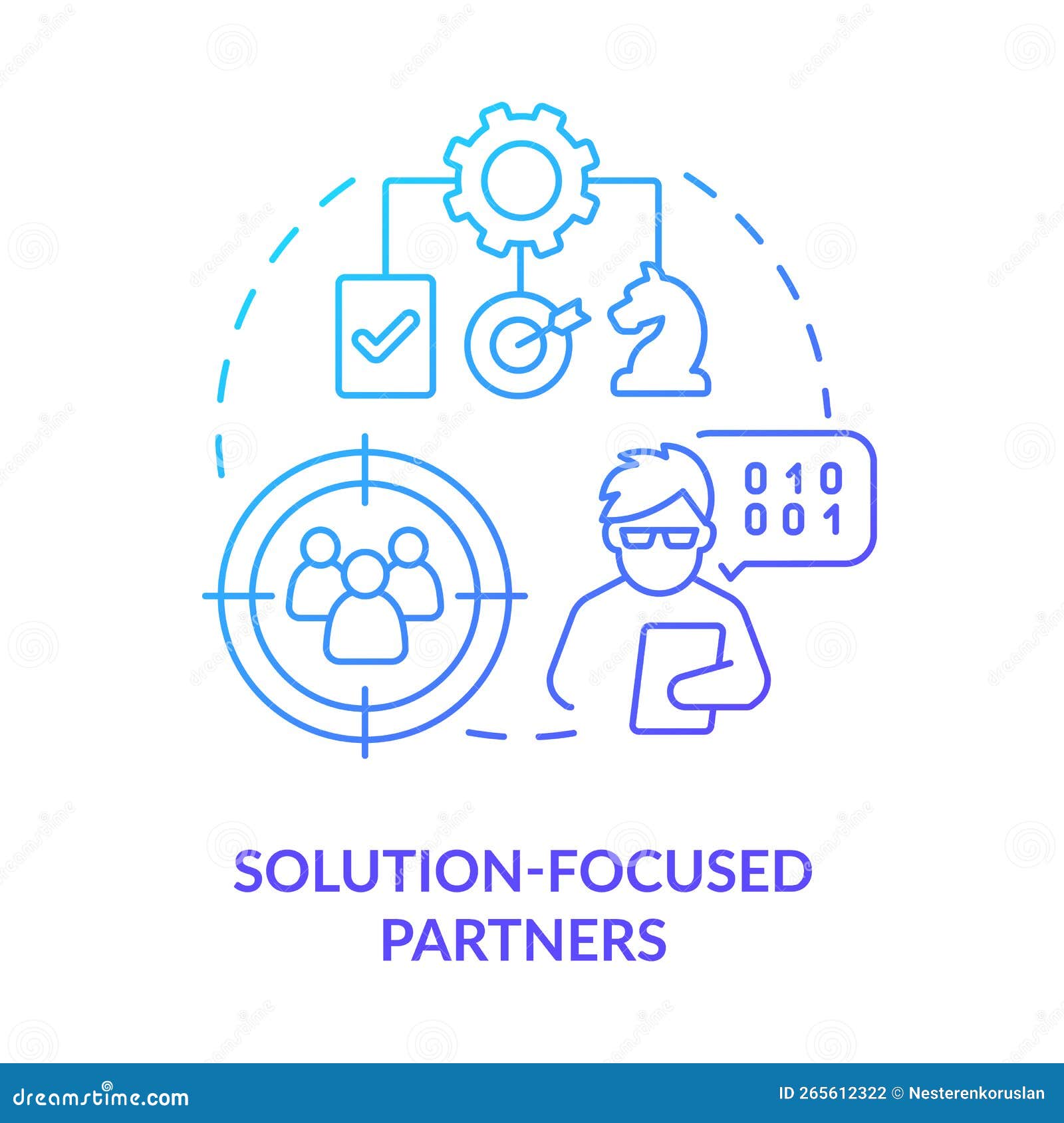 Solution Focused Partners Blue Gradient Concept Icon Stock Vector ...